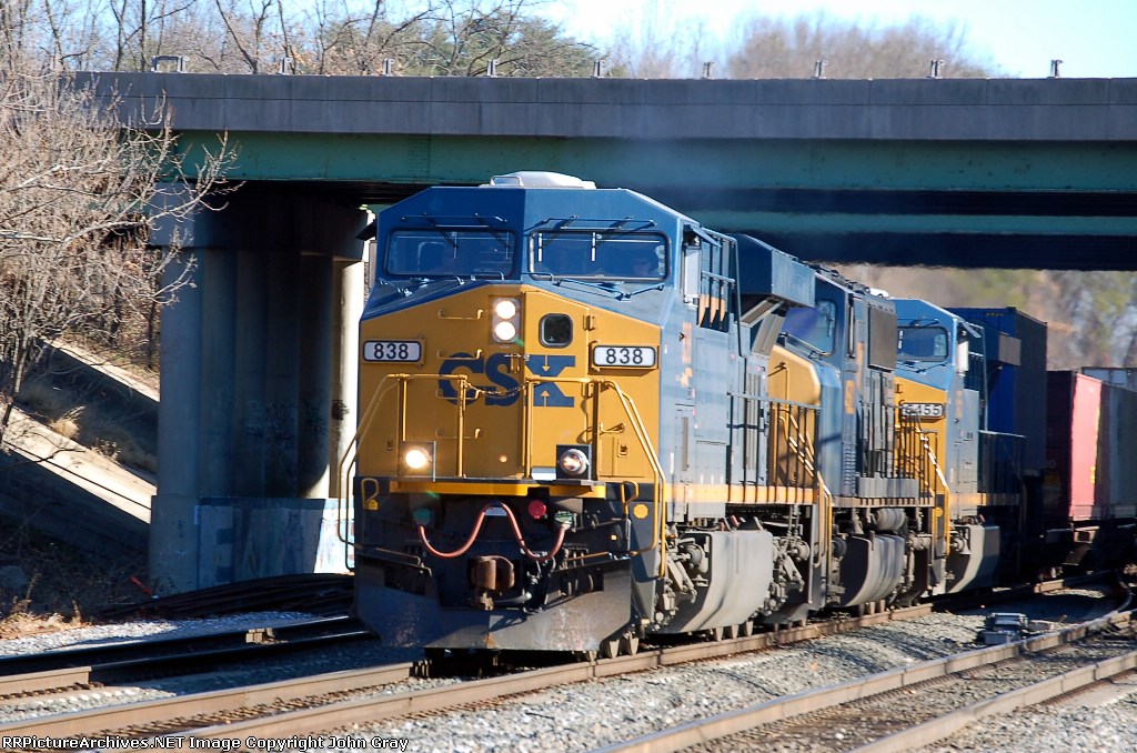 Q171-30 with CSXT 838(ES44AC), CSXT 4582(SD70MAC) & CSXT 5455(ES44DC)